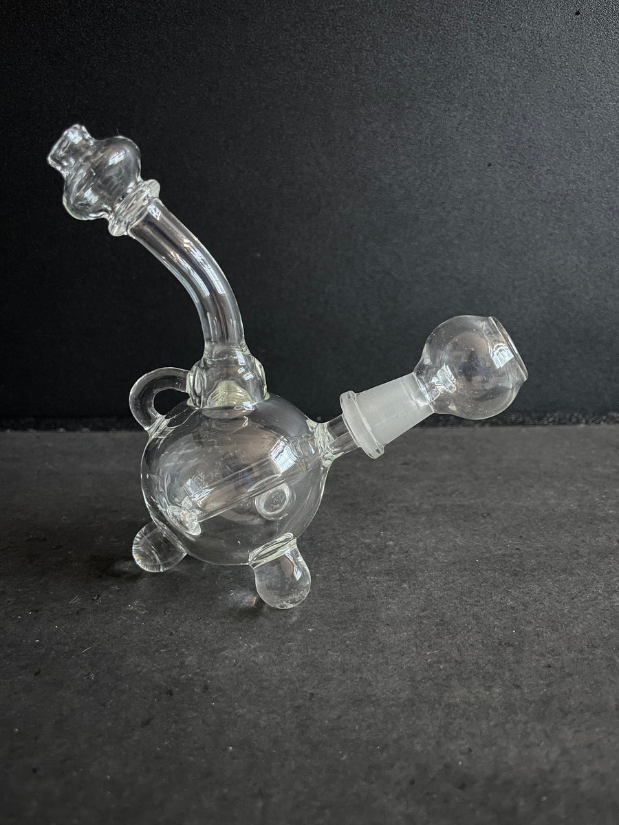 4" Pendant Dab Rig Fixed Stem Bubble Bottom - Clear | 10mm – Custom Greens